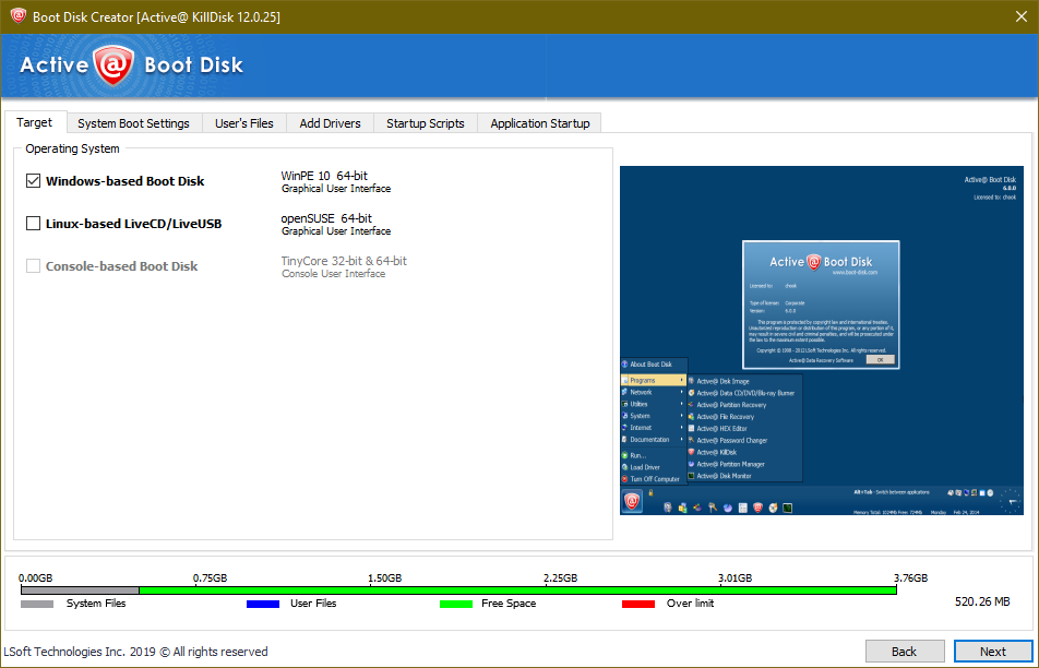 How to save KillDisk Settings on the Boot Disk? – LSoft Technologies